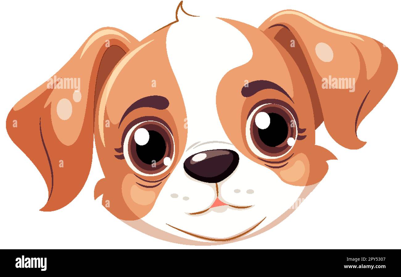 Cute dog cartoon face illustration Stock Vector Image & Art - Alamy