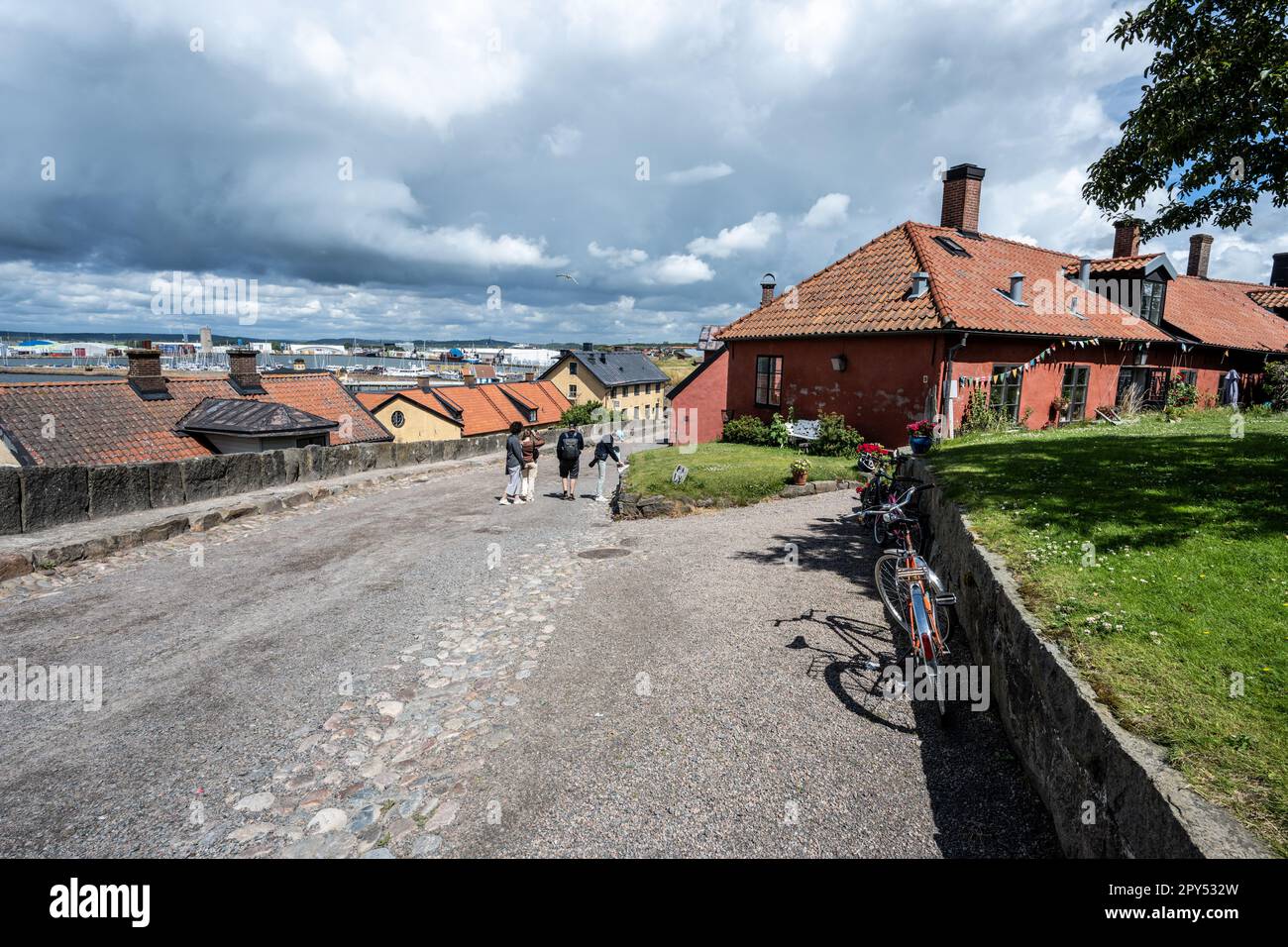 Varberg, Sweden - July 04 2022: Old buildings inside Varberg fortress ...