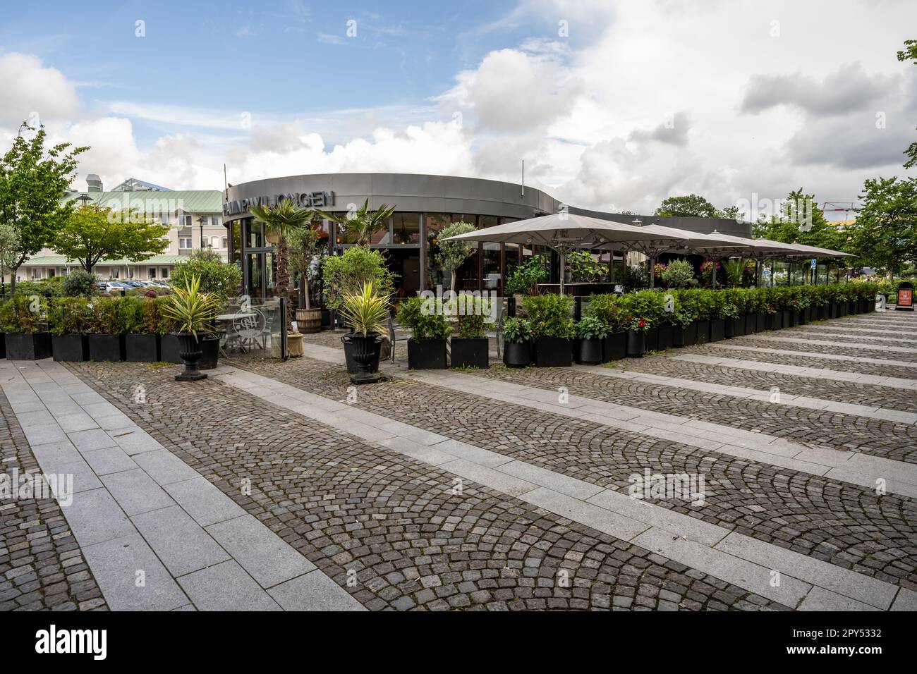Varberg, Sweden - July 04 2022: Exterior of Hamnpaviljongen restaurant ...