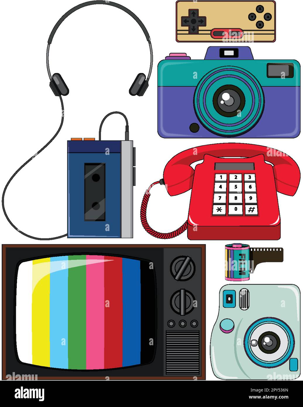 Set of retro object illustration Stock Vector Image & Art - Alamy