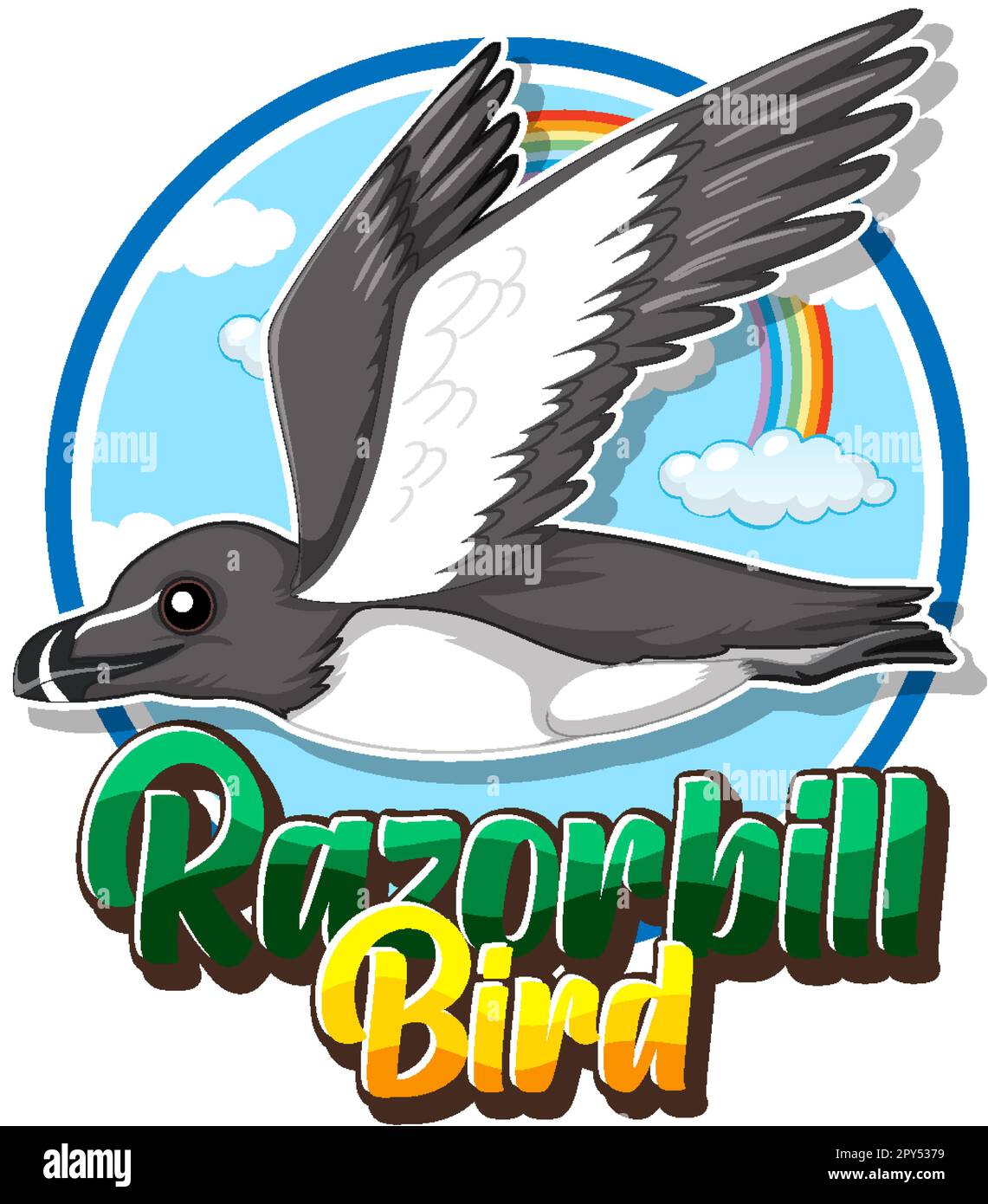 Razorbill bird logo with carton character illustration Stock Vector ...