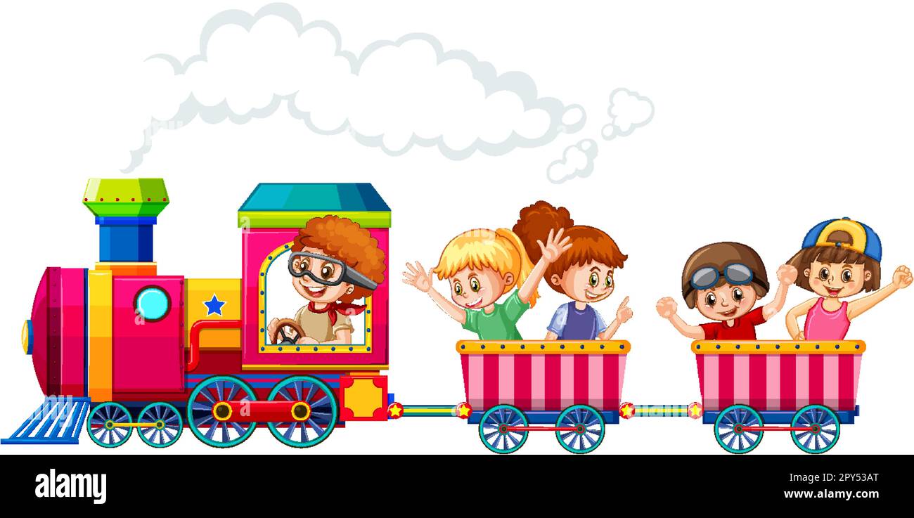 Animals on a Train Adventure illustration Stock Vector Image & Art - Alamy