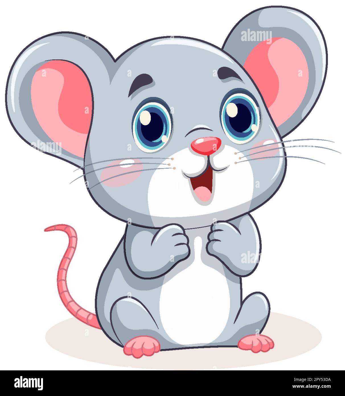 Cute Little Mouse with Big Ears Cartoon Character illustration Stock ...