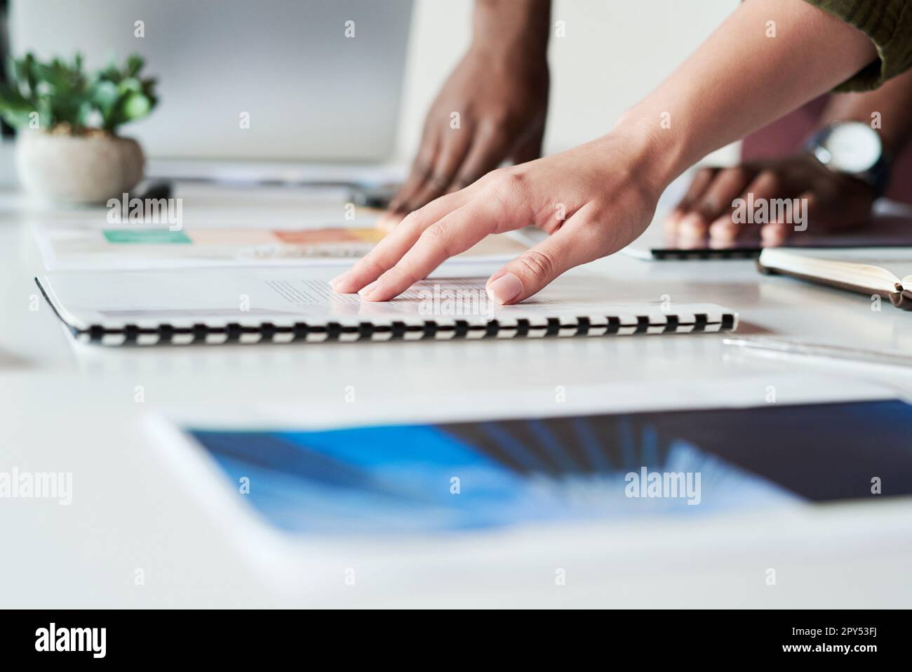 Handling business our own way. two unrecognizable business people ...