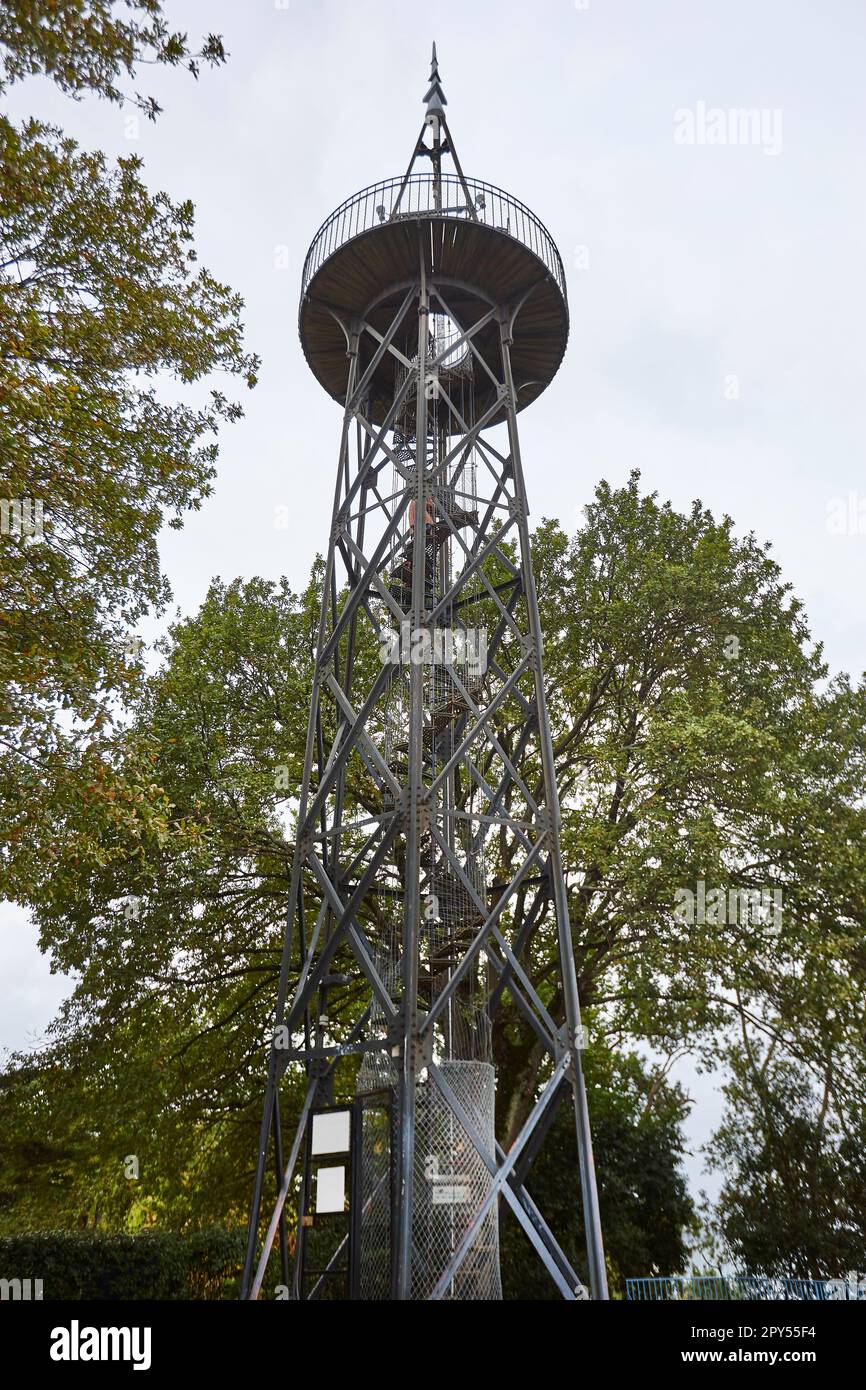 Arcachon bay. Saint Cecile observatoire. Metallic tower. Aquitaine ...