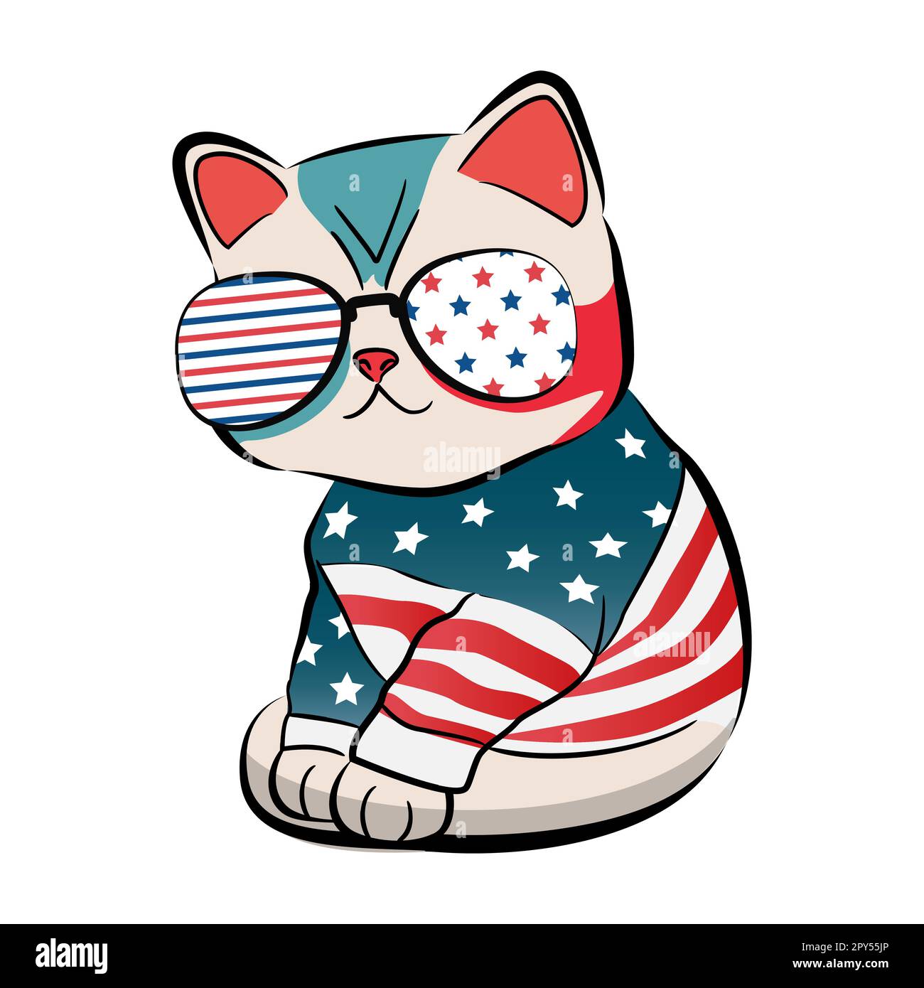 Patriotic Cat Art