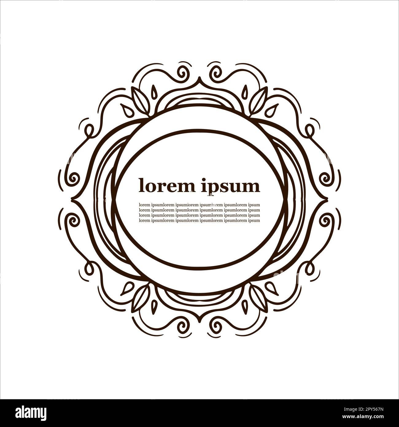 Vector vintage border frame with retro ornament decorative design Stock ...