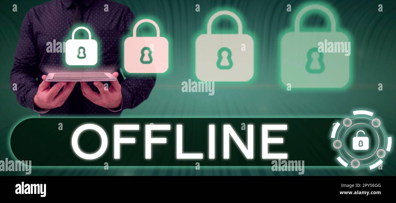 Inspiration showing sign Offline. Business approach Not having directly ...
