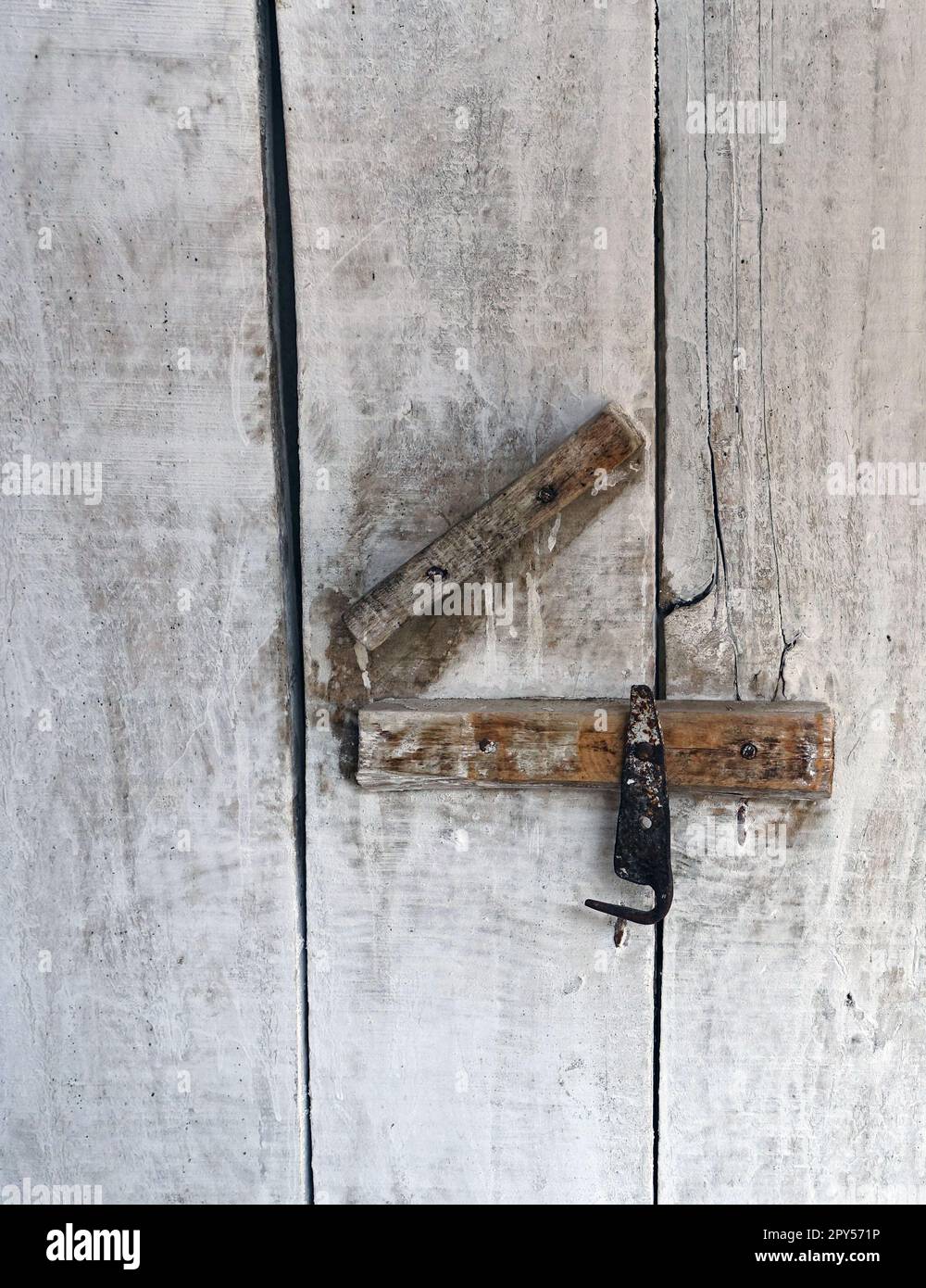 wooden door on old village house lock, village house door Stock Photo ...