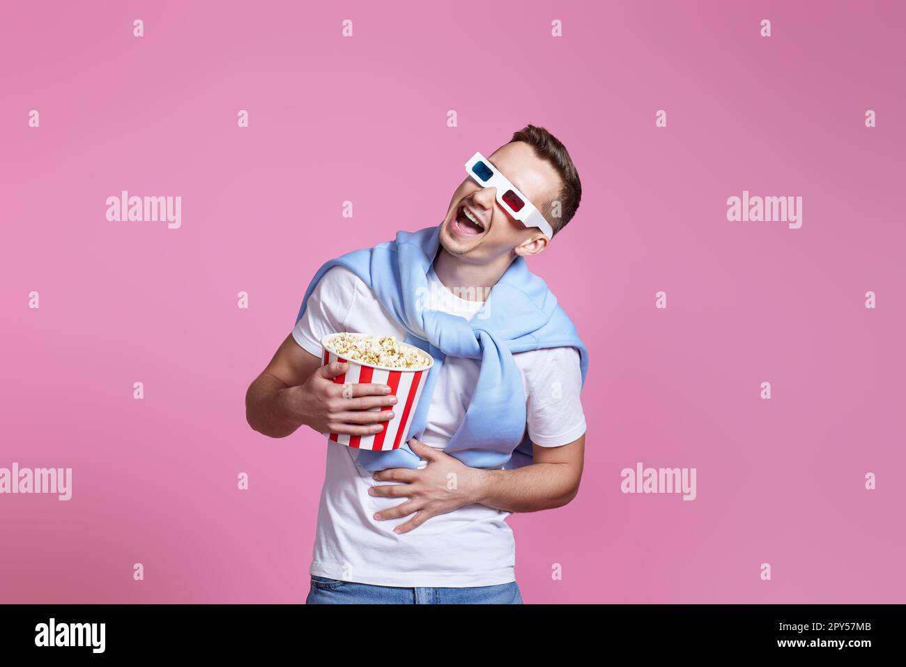 Eating Popcorn Laughing