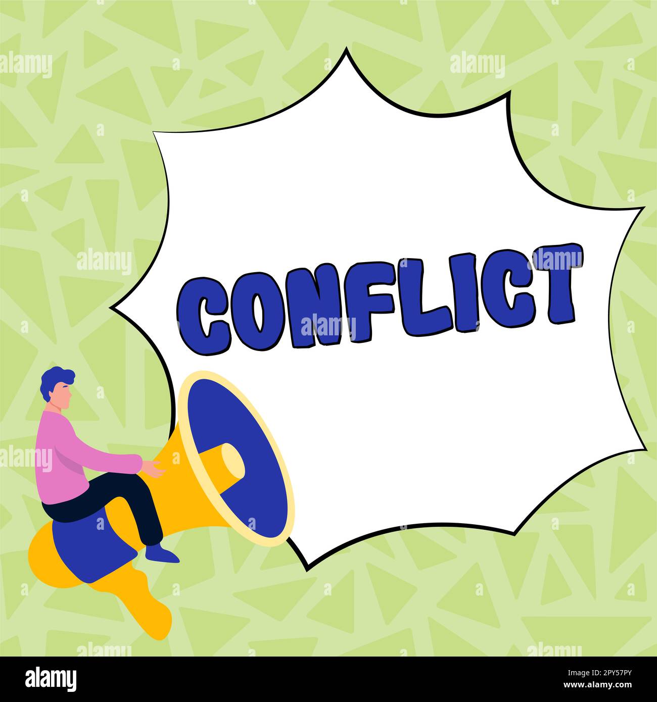 Text showing inspiration Conflict. Business showcase disagreeing with ...