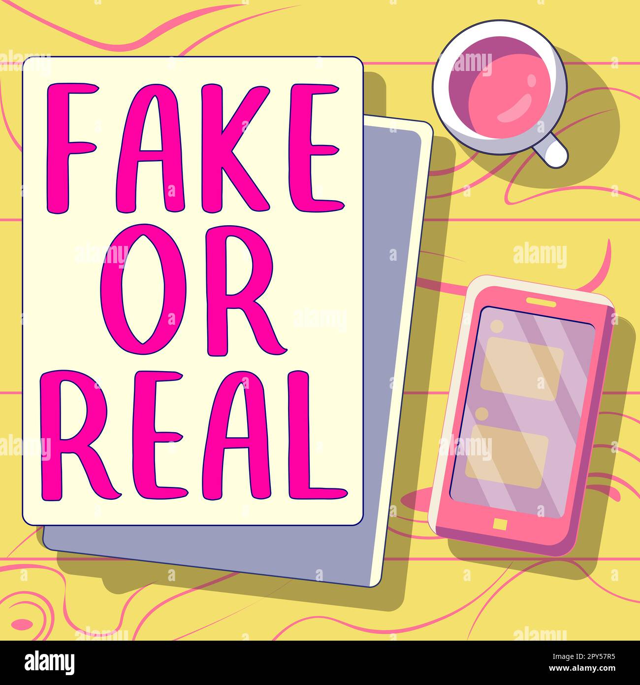 Writing displaying text Fake Or Real. Business concept difference ...