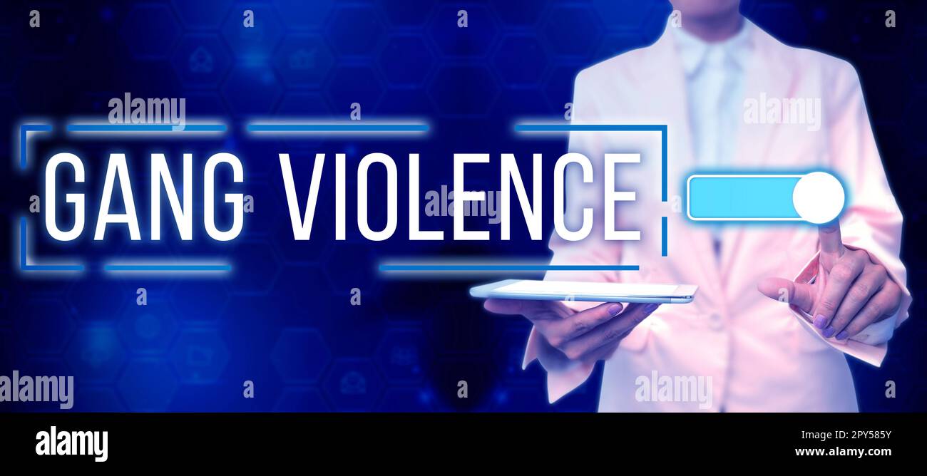 Conceptual display Gang Violence. Business idea infringement of the laws caused by group of ...