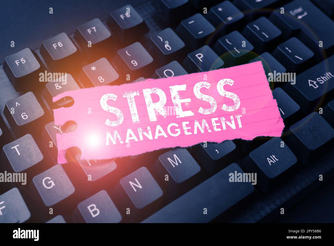 Handwriting text Stress Management. Business showcase learning ways of ...