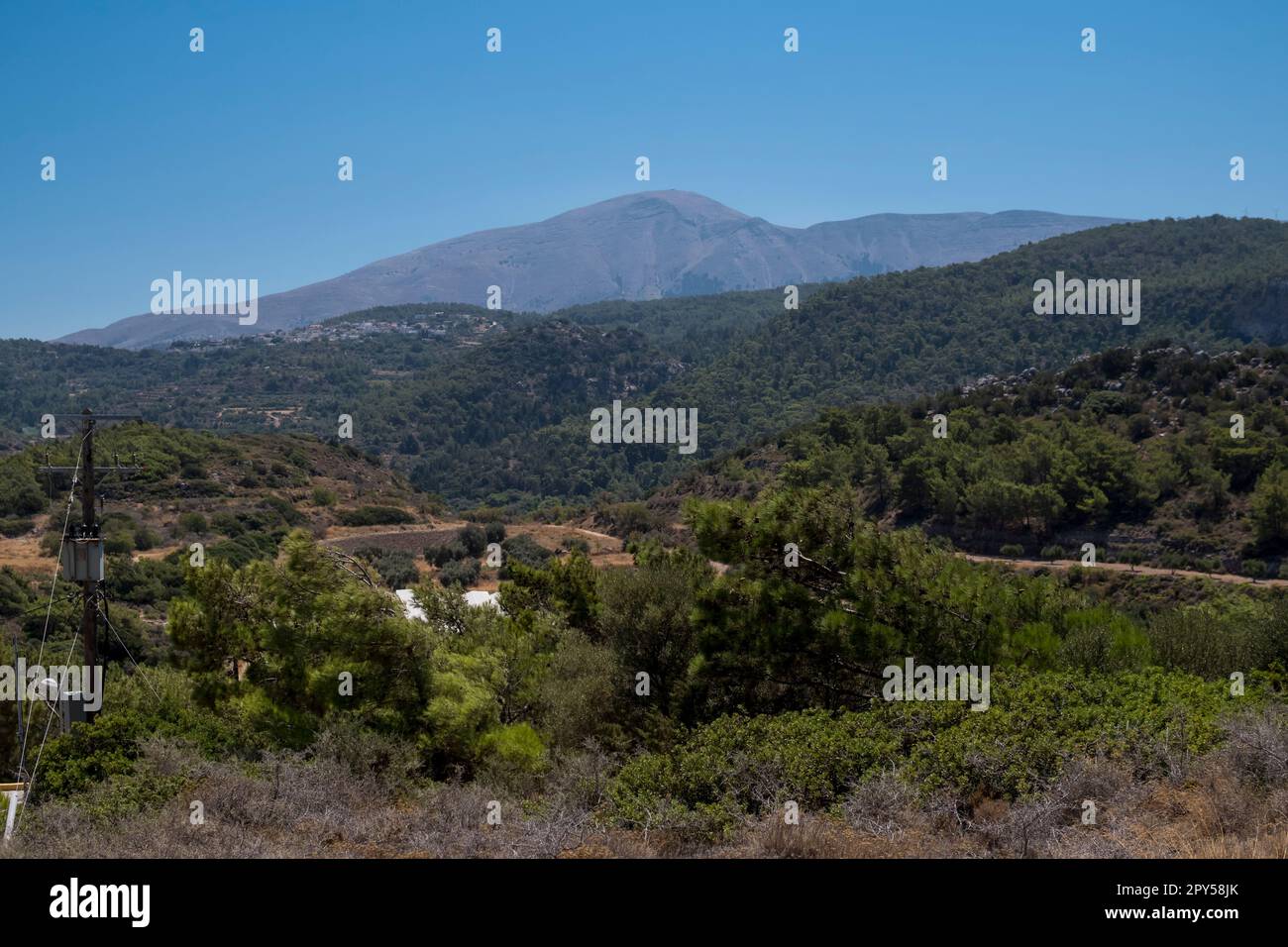 Mediterranean landscape of island of Rhodes Stock Photo - Alamy