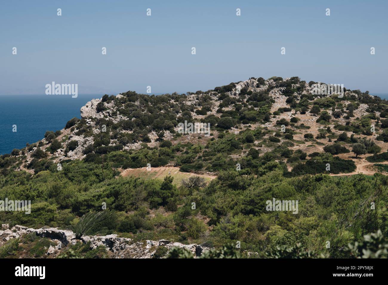 Mediterranean landscape of island of Rhodes Stock Photo - Alamy