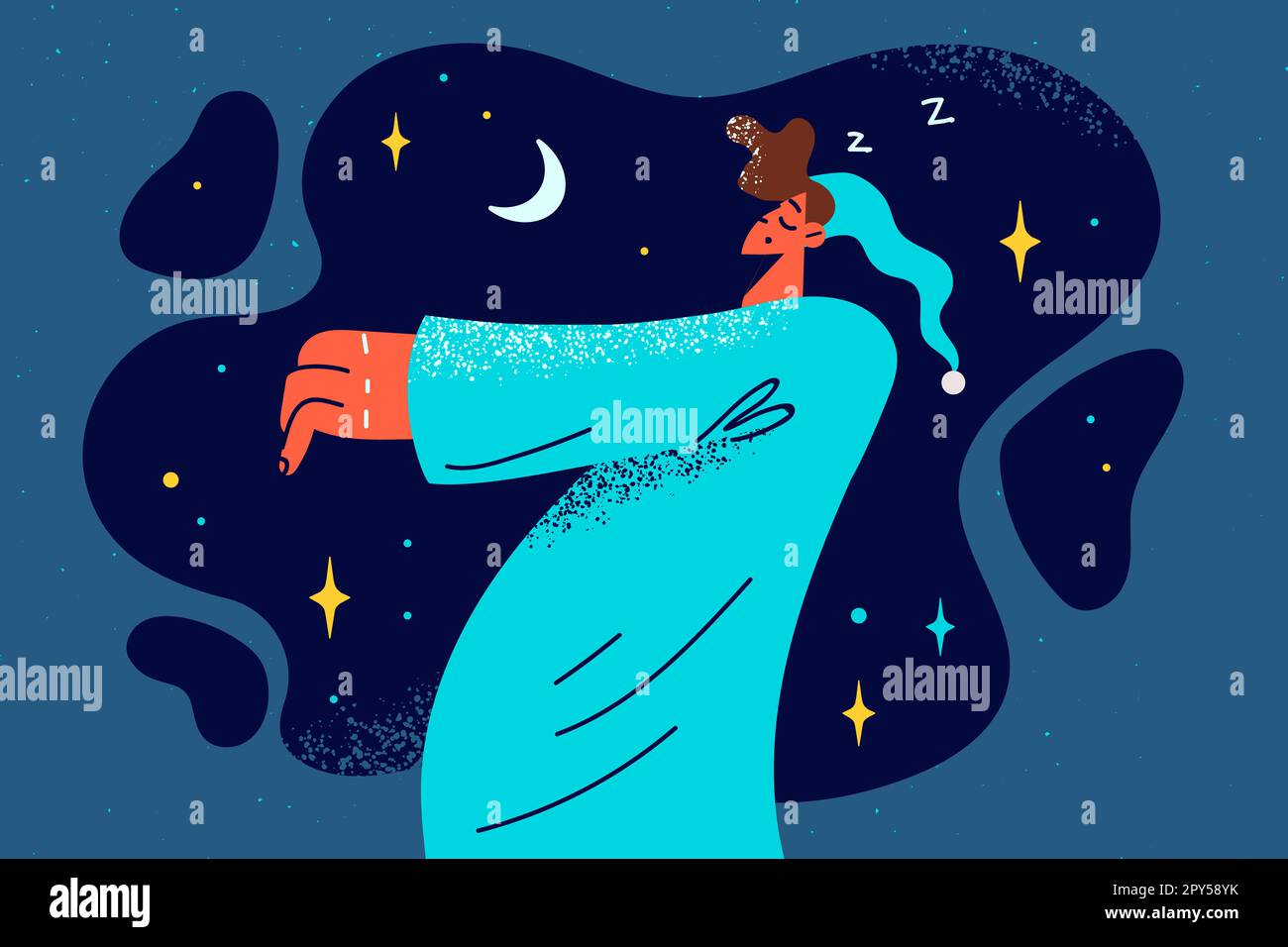 Man In Pajama Walking At Night Male Somnambulist Or Sleepwalker Being
