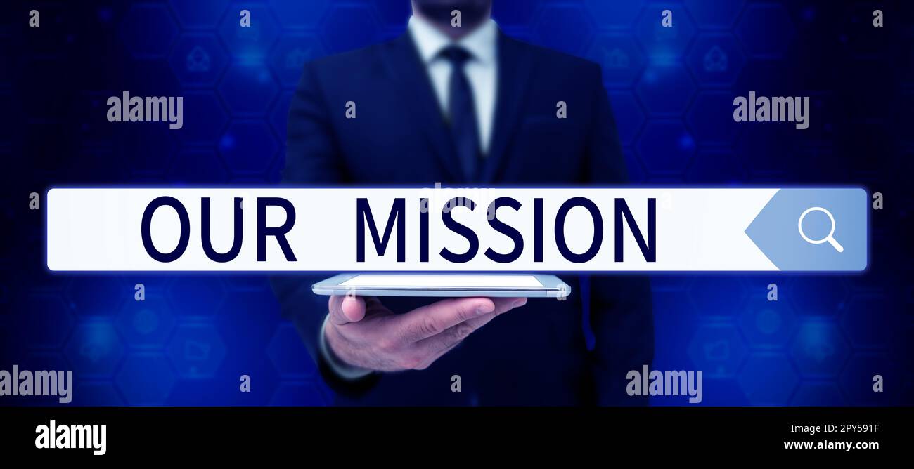 Writing displaying text Our Mission. Internet Concept tasks or schedule ...