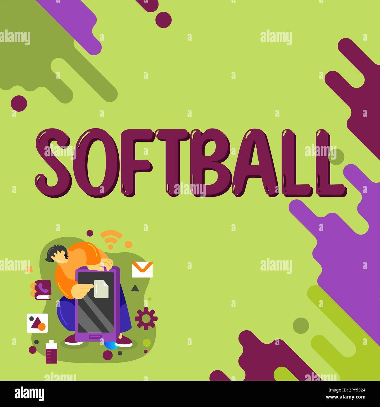 Conceptual display Softball. Word Written on a sport similar to ...