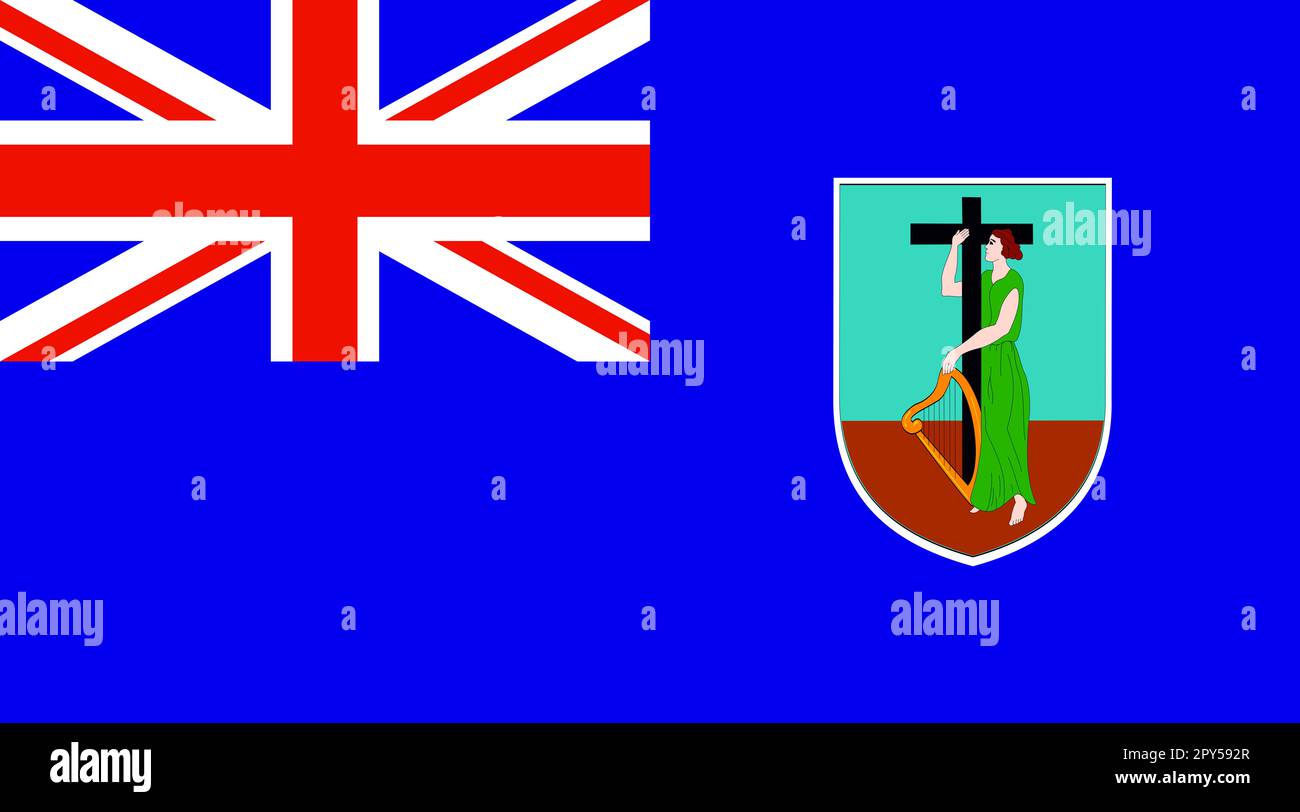 Flag of Montserrat. flag on fabric surface. National symbol of ...
