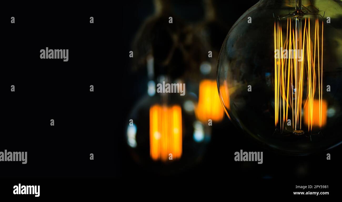 Vintage incandescent Edison type bulbs Stock Photo - Alamy