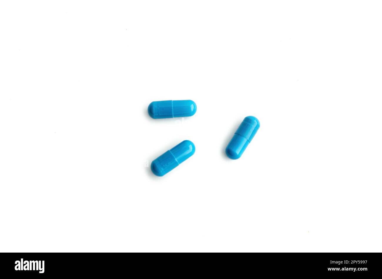 group medical tablet capsule blue, isolated on white background Stock ...