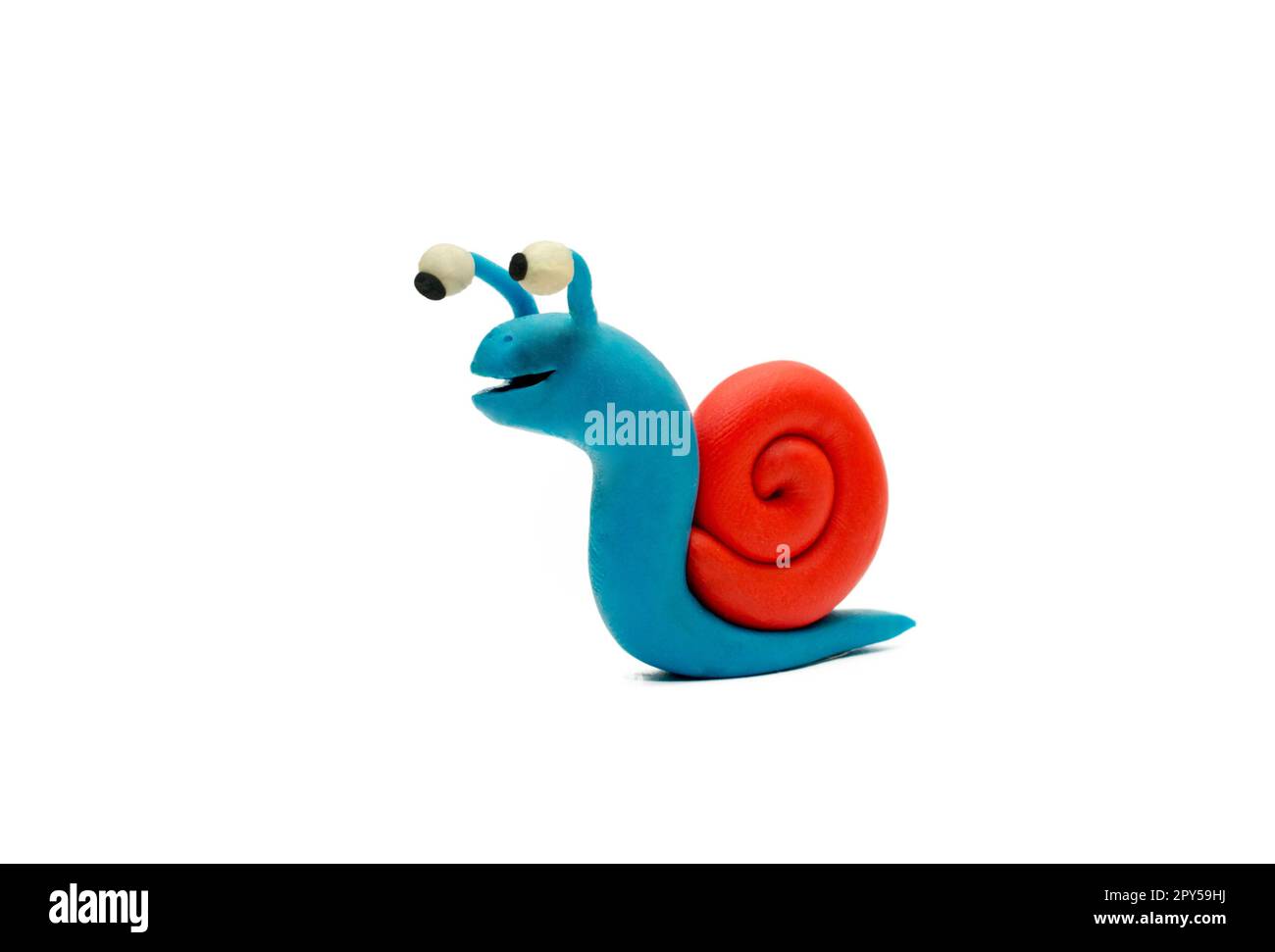 Plasticine colored snails isolated on white background Stock Photo - Alamy