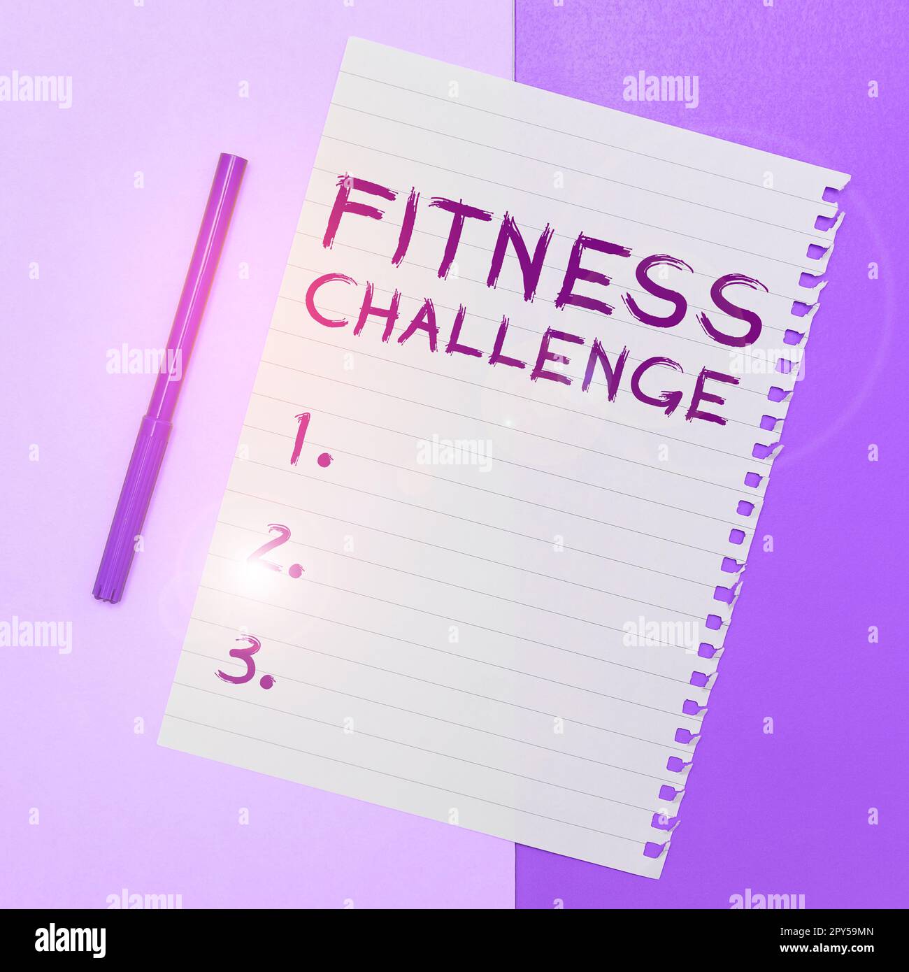 Hand writing sign Fitness Challenge. Business idea condition of being ...