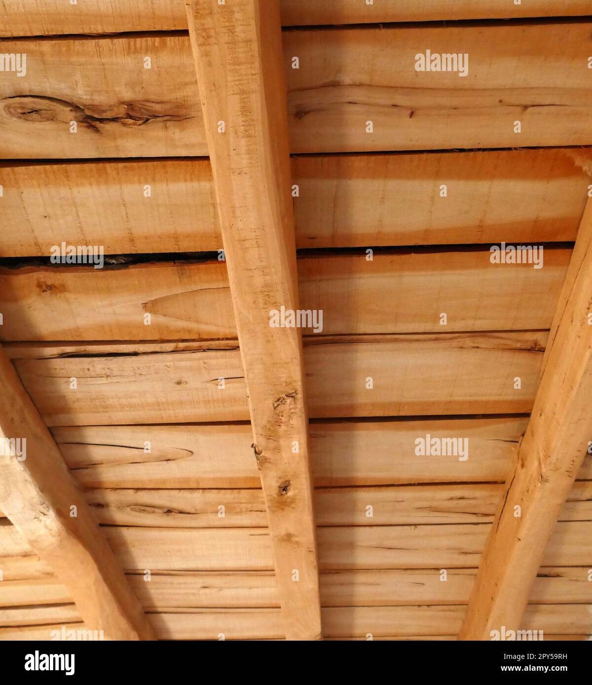 wooden ceiling, house ceiling, wood and architecture of village house ...