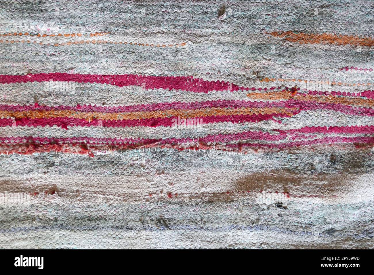 classic old sackcloth laid on the floor of the village house Stock ...