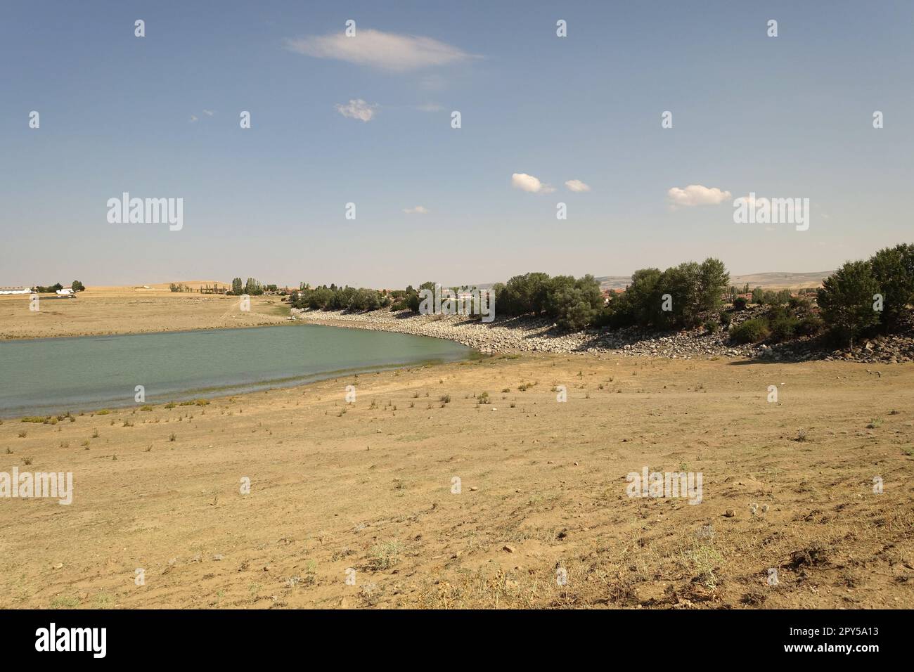 The irrigation dam of a village has lost a lot of water as a result of ...