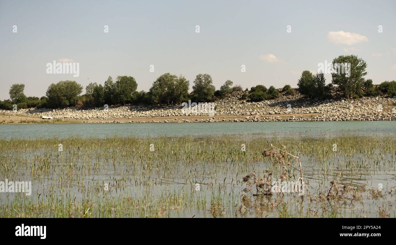 The irrigation dam of a village has lost a lot of water as a result of ...