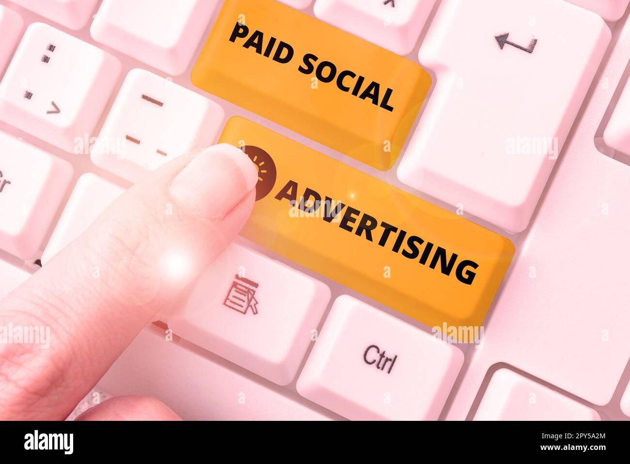 Sign displaying Paid Social Advertising. Word for way to pay to ads ...