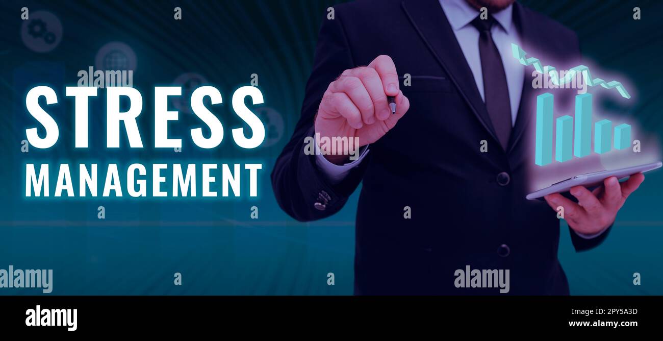 Text sign showing Stress Management. Concept meaning learning ways of ...