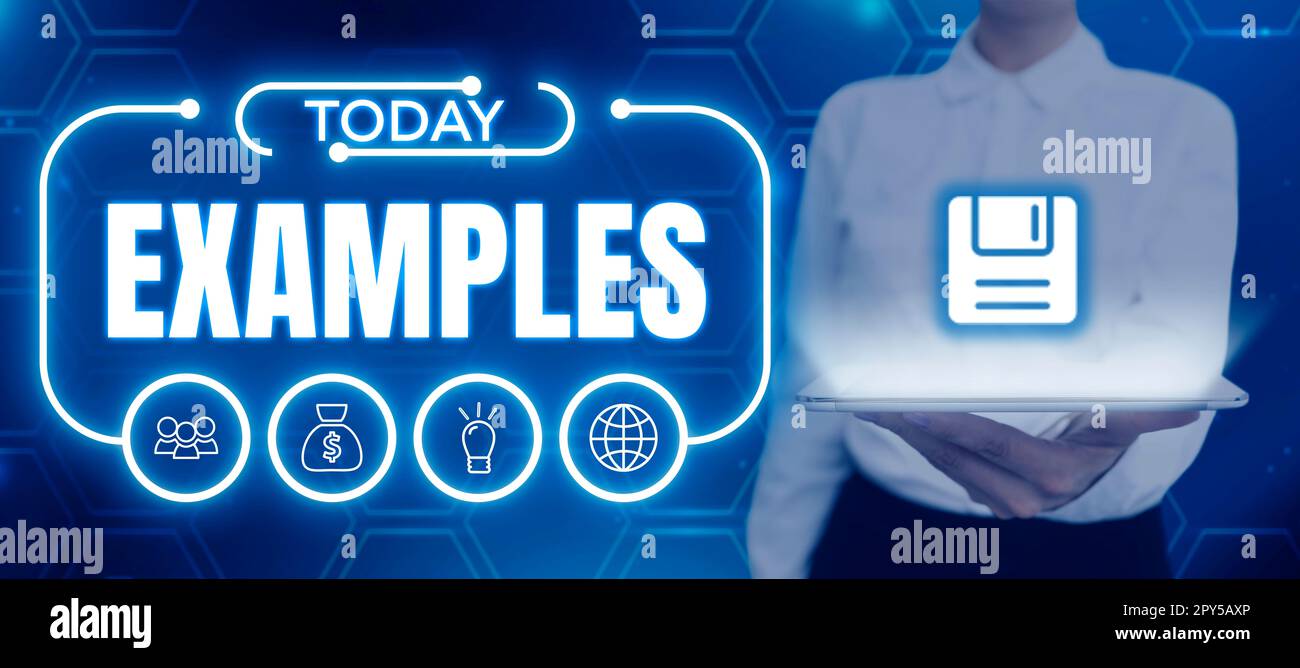 Text sign showing Examples. Business approach photo Sample Model to ...