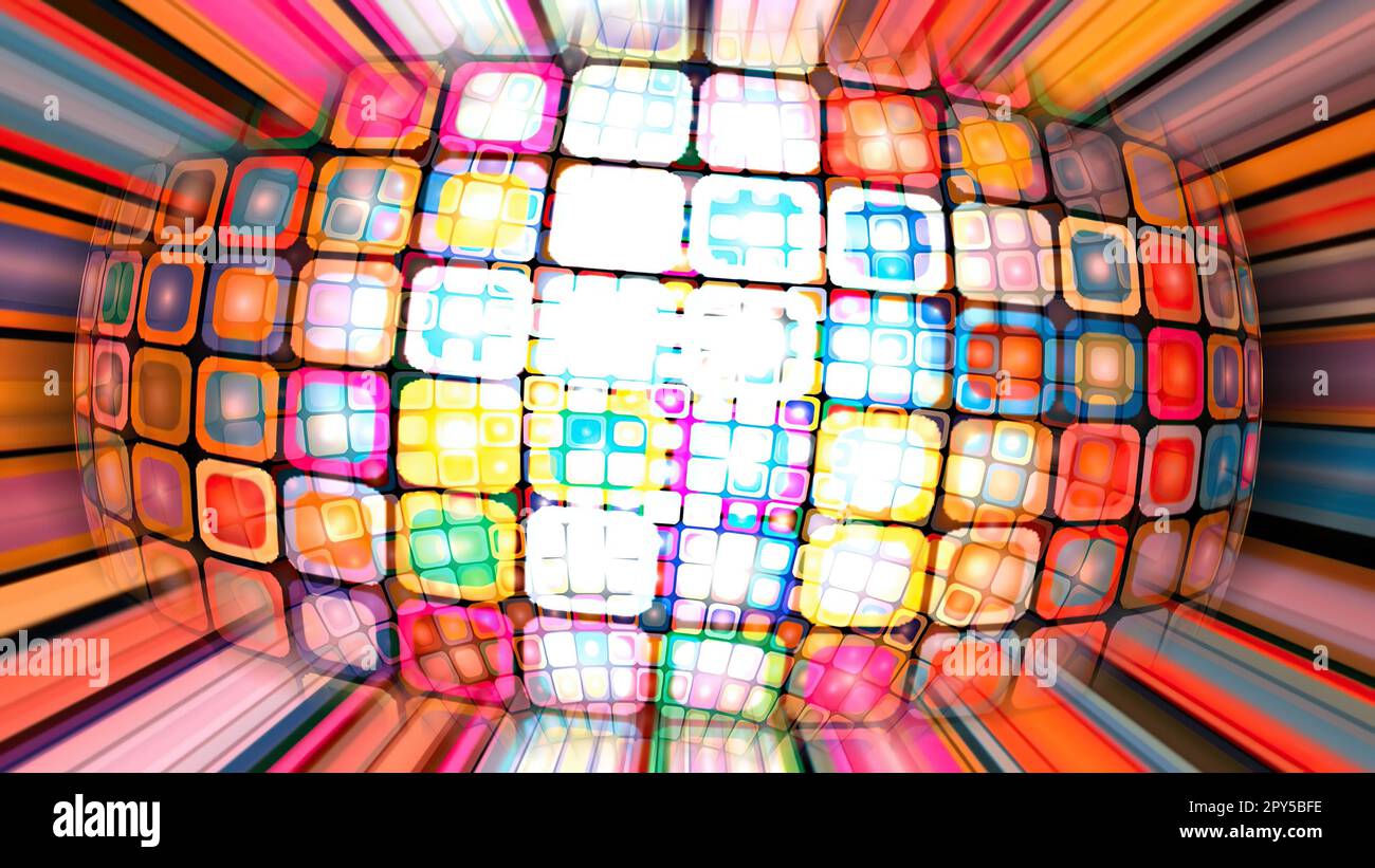 Colorful pixels on rotating sphere Stock Photo - Alamy