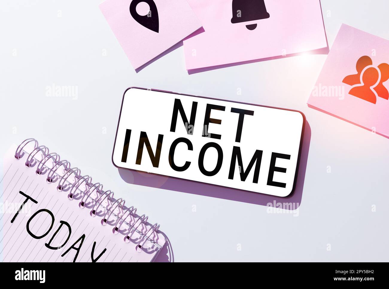 Conceptual caption Net Income. Word for the gross income remaining ...