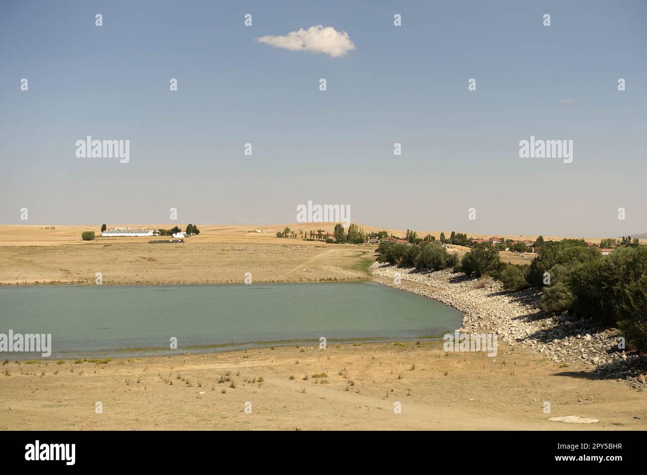 The irrigation dam of a village has lost a lot of water as a result of ...