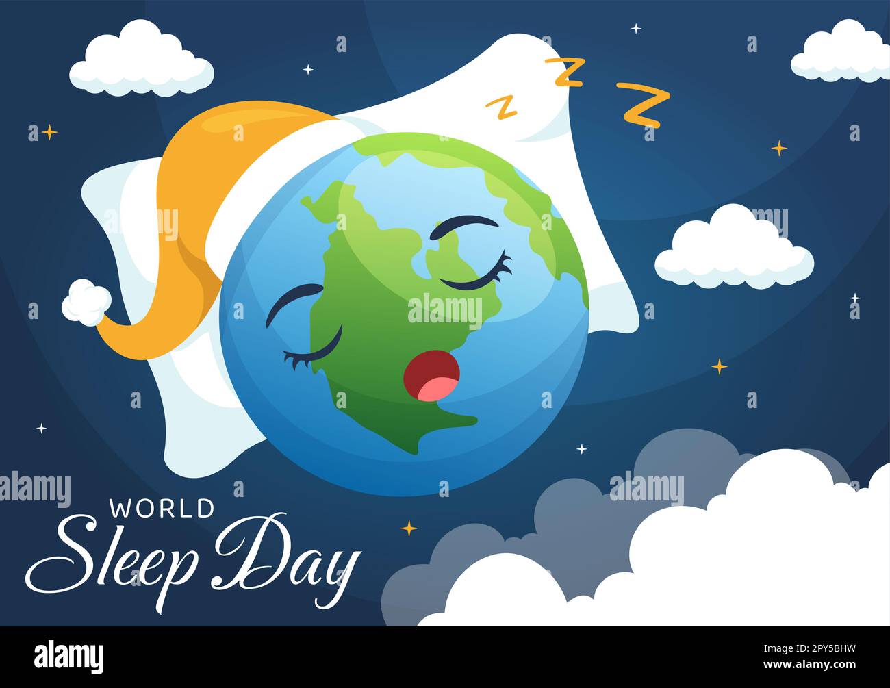 World Sleep Day on March 17 Illustration with People Sleeping and ...
