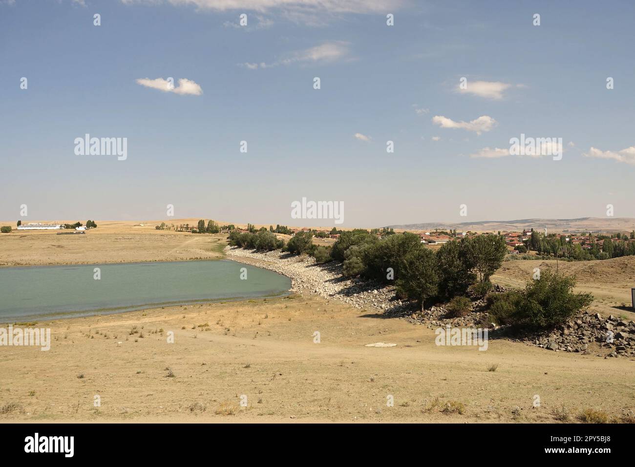 The irrigation dam of a village has lost a lot of water as a result of ...