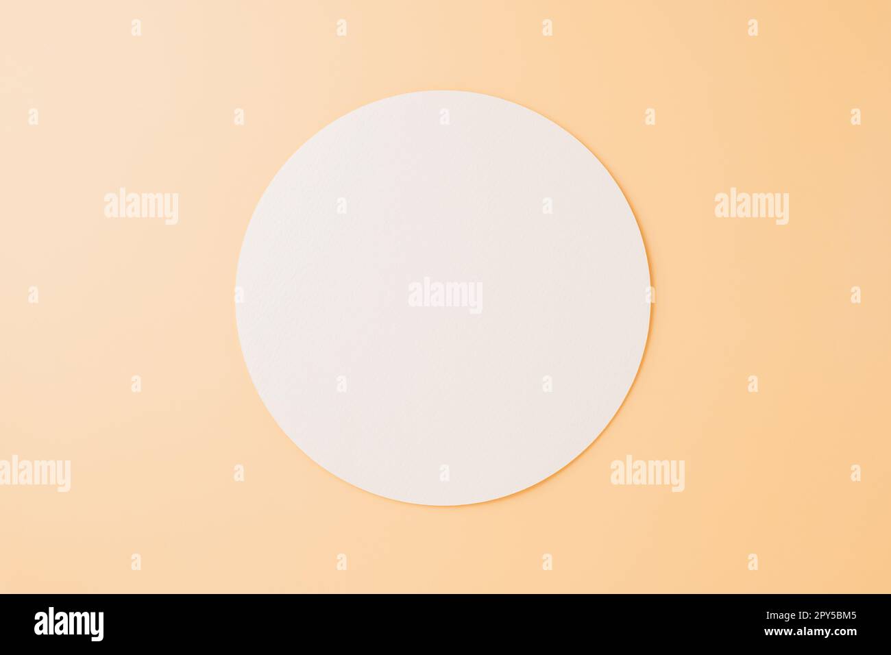 Top view blank round white paper Stock Photo - Alamy