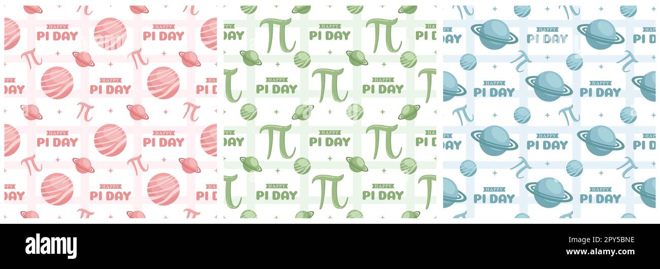 Set of Pi Day Seamless Pattern Design with Mathematical Constants or ...