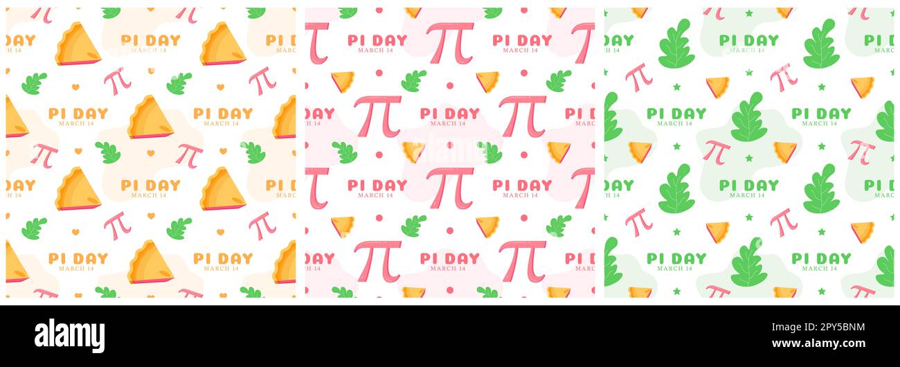 Set of Pi Day Seamless Pattern Design with Mathematical Constants or ...