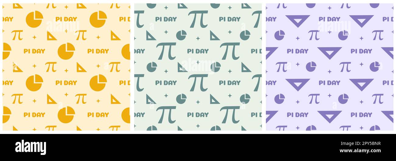 Set of Pi Day Seamless Pattern Design with Mathematical Constants or ...