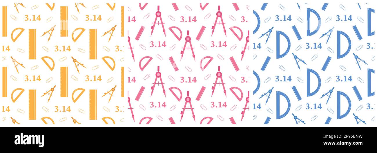 Set of Pi Day Seamless Pattern Design with Mathematical Constants or ...