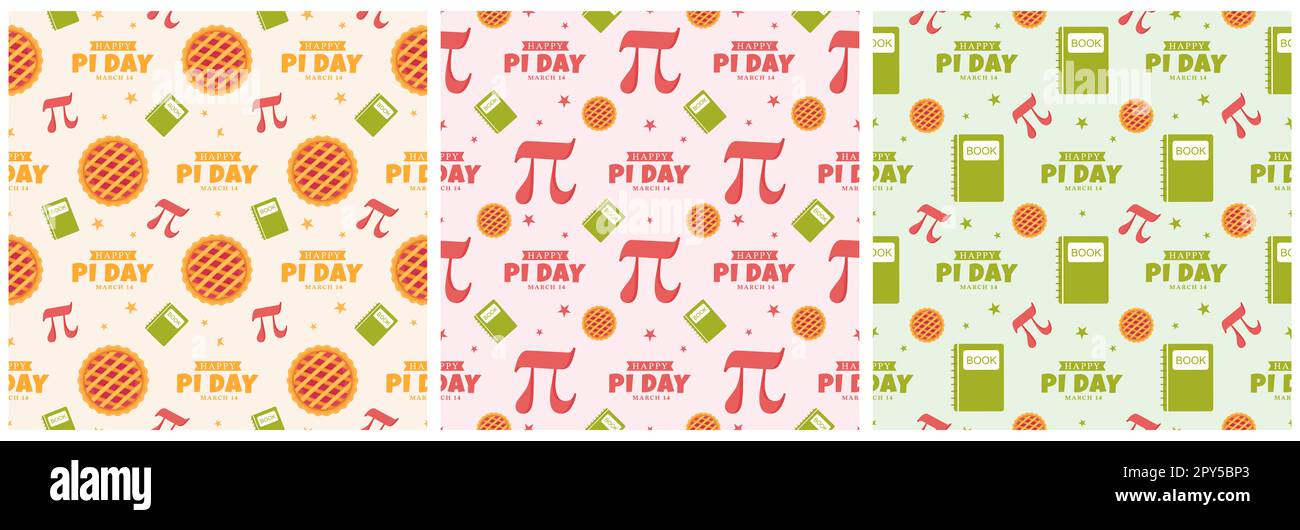 Set of Pi Day Seamless Pattern Design with Mathematical Constants or ...