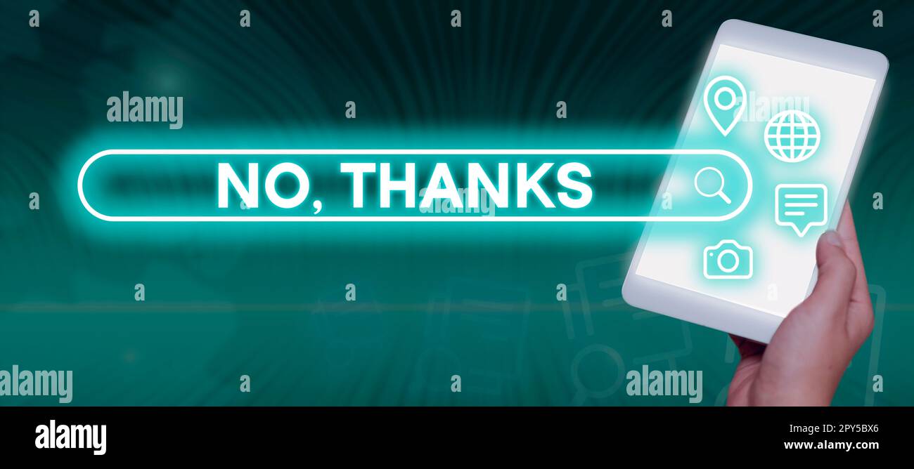 Writing displaying text No, Thanks, Word for Answering question using ...