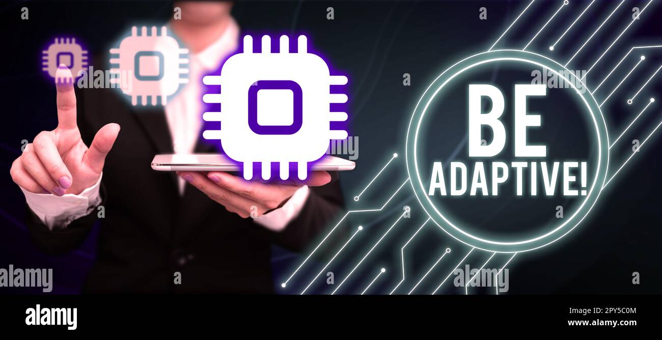 Conceptual caption Be Adaptive. Word Written on make the difference ...