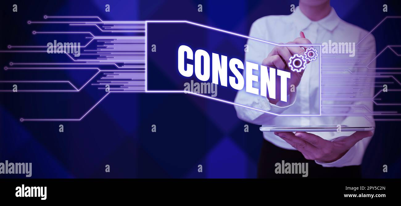 Handwriting text Consent. Business overview general agreement about ...