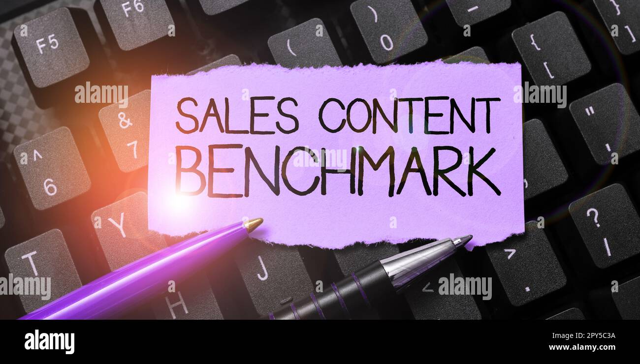 Inspiration showing sign Sales Content Benchmark. Concept meaning ...